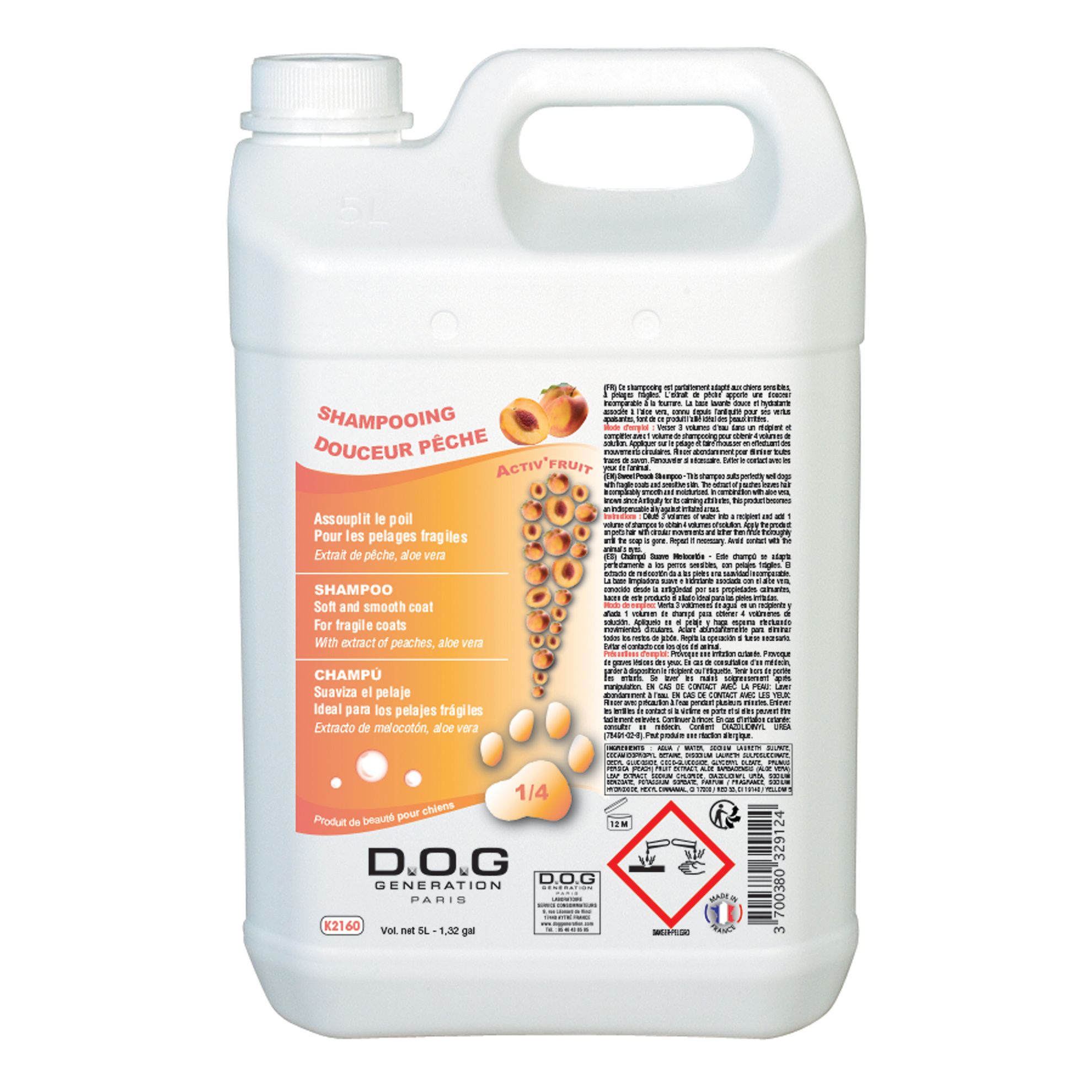 Shampoing Douceur Pêche Dog Génération - Dog Génération - Chadog Diffusion