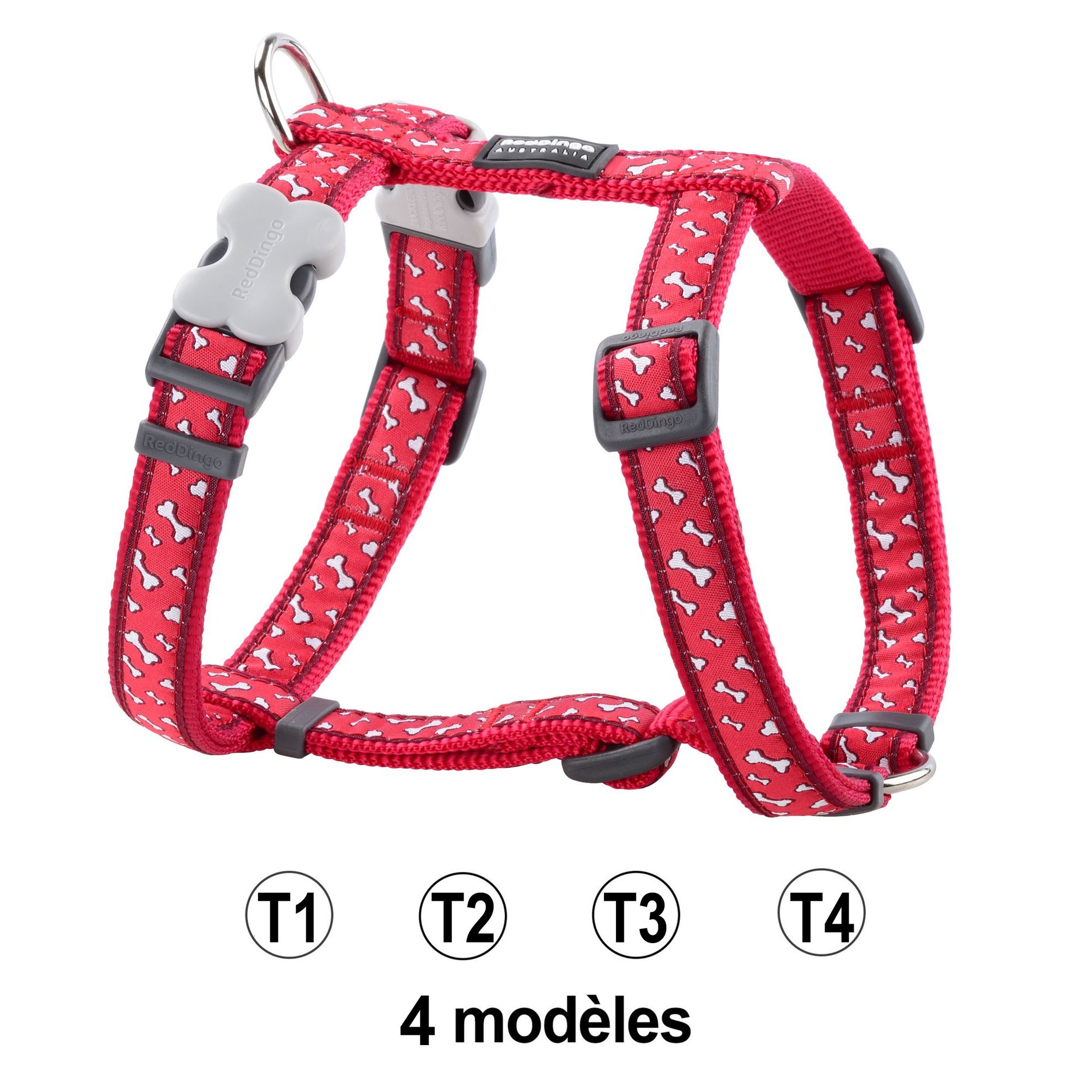 Harnais chien Red Dingo Fantaisie Rouge os - Harnais - Chadog Diffusion
